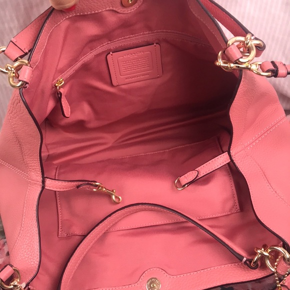 Coach | Bags | Coach Light Pink Handbag With Brass Hardware Nwot | Poshmark